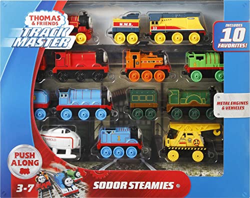 Thomas & Friends Diecast Toy Trains Sodor Steamies Set of 10 Push-Along Engines & Vehicles for Preschool Pretend Play Kids Ages 3+ Years