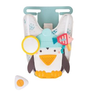 taf toys penguin play and kick infant car toy travel activity center for rear facing baby with remote control | parent and baby’s travel companion, keeps both relaxed while driving