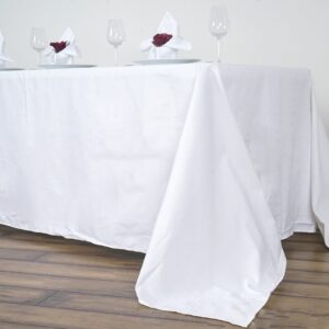 tableclothsfactory 90x156 rectangle tablelinens commercial grade 100% cotton tablecloth for wedding party home decor - white