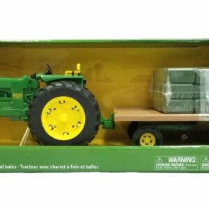 JOHN DEERE Tomy Big Farm 4020 Tractor with Hay Wagon & Bales (1:16 Scale)