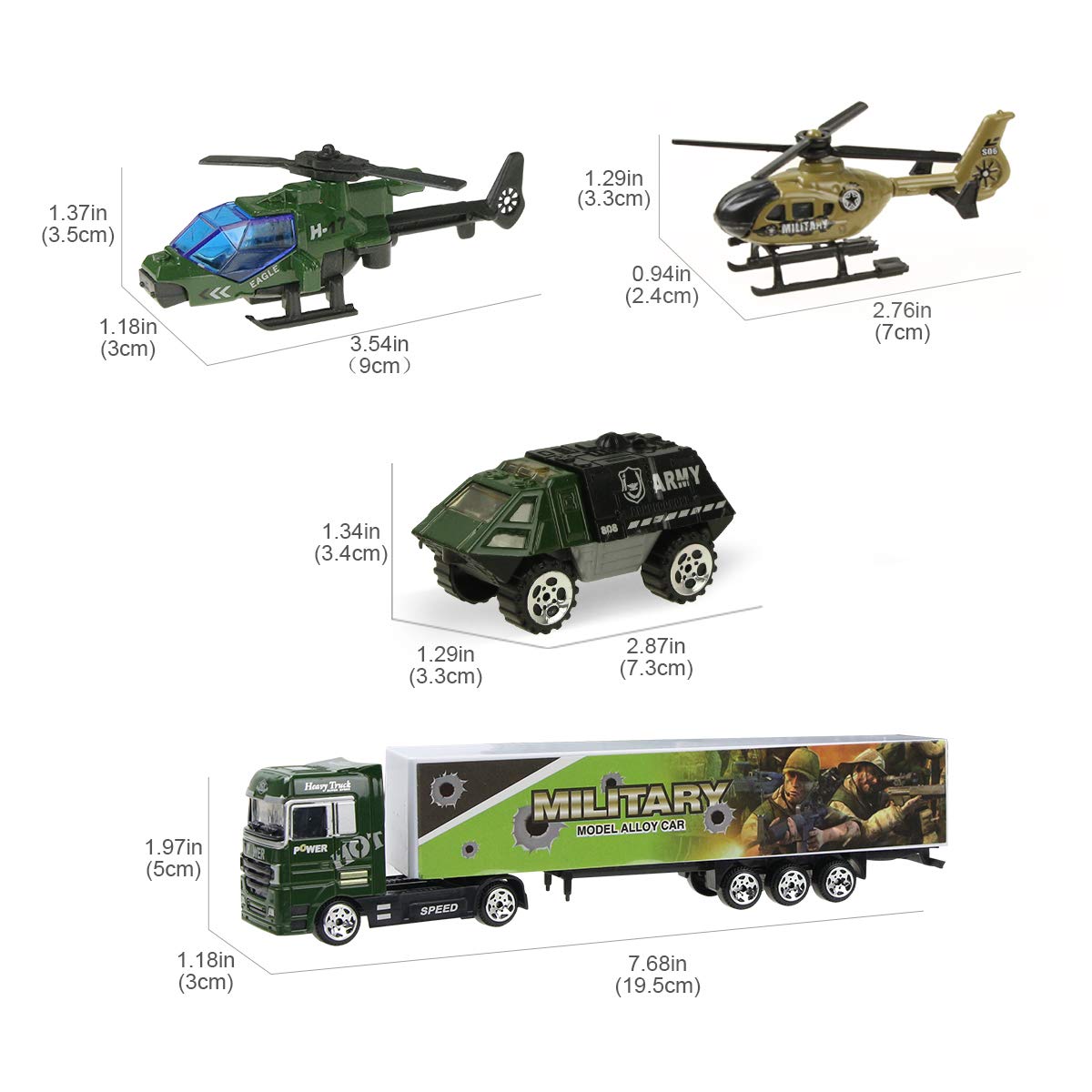 Jenilily Army Toys Cars for Boys Tank Military Truck Vehicle Mini Car Toys Carrier Truck Set for Toddlers Boys 3 4 5 6 Years Old