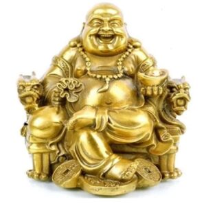 wealthcoming fengshui decor laughing buddha statue for lucky & happiness, god of wealth statue,brass buddhist statues and sculptures home decor congratulatory gifts (x-large)