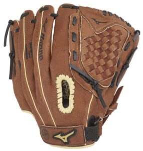 mizuno unisex teen 11.5" prospect series powerclose baseball glove 11 5 , brown tartan flex web, 11.5 us