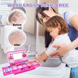 AMOSTING Real Makeup Toy for Girls Pretend Play Cosmetic Set Make Up Toys Kit Gifts for Toddler Kids