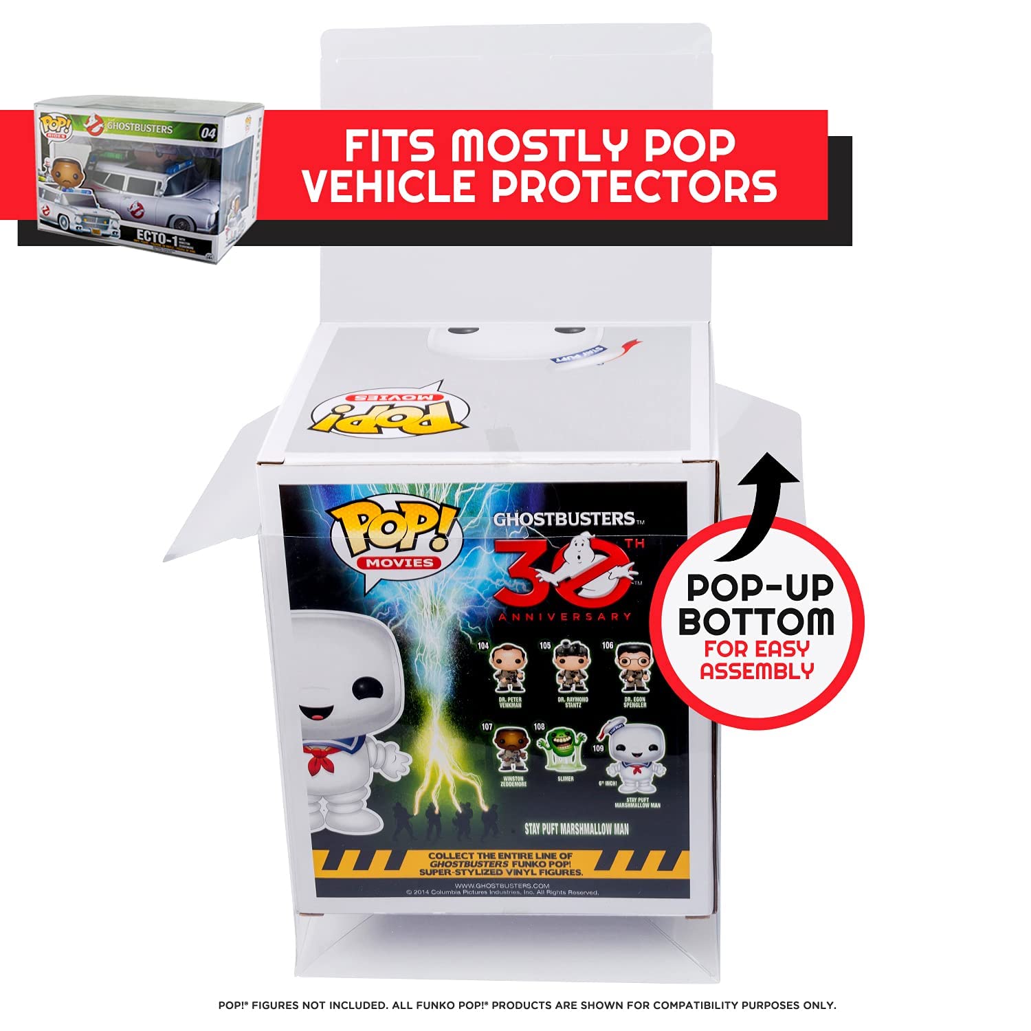 EVORETRO Display Case Protector for Funko Pop Rides Like Daenerys & Drogon (Pop + Vehicle Protectors) Clear Plastic | Acid-Free Case | Scratch Resistant Boxes for 10 Pack (24.5 x 18 x 18.9 cm)