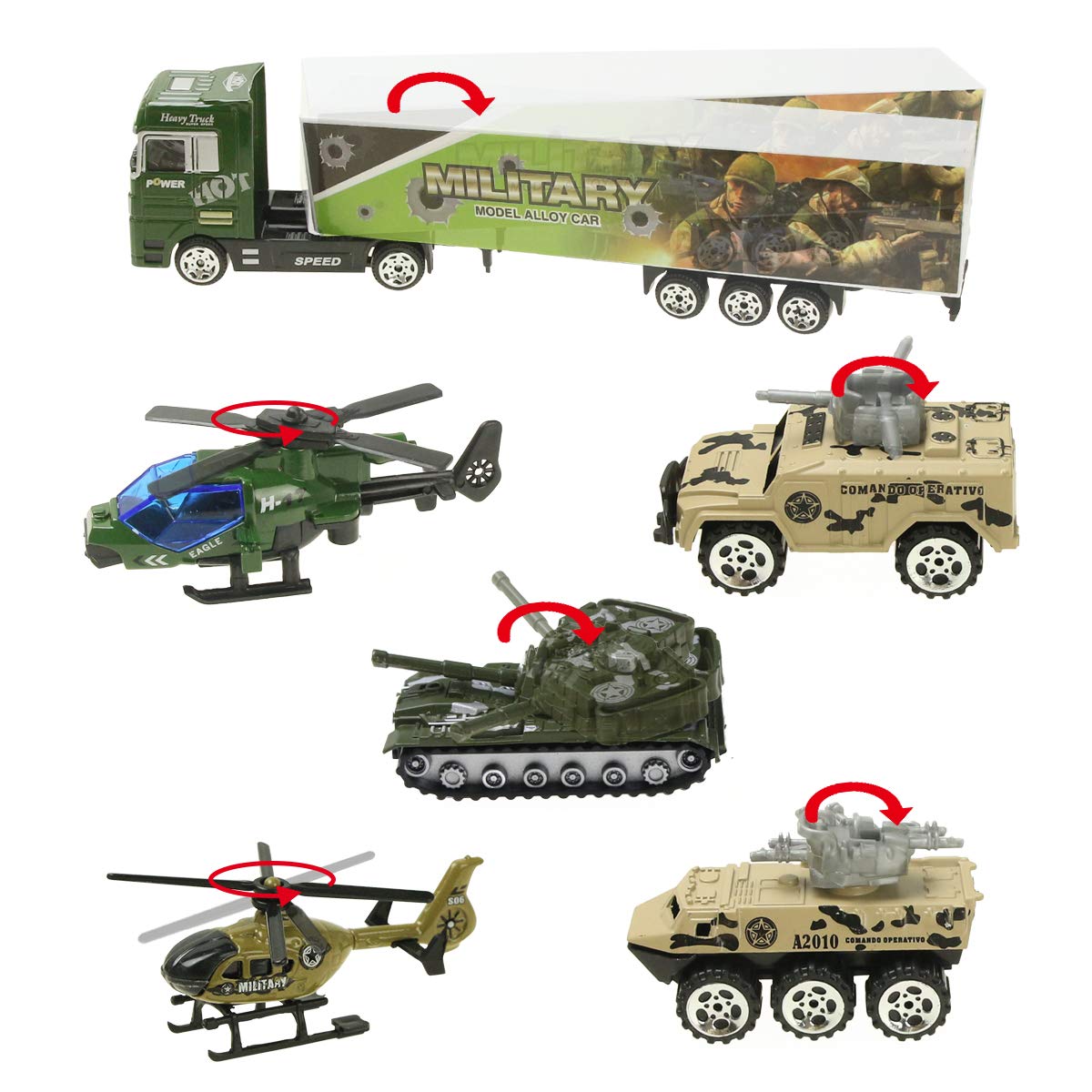 Jenilily Army Toys Cars for Boys Tank Military Truck Vehicle Mini Car Toys Carrier Truck Set for Toddlers Boys 3 4 5 6 Years Old