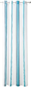 madison park newport striped outdoor single window curtain panel for garden with 3m scotchgard for moisture repellent, weather resistant, long-lasting protection, 1-panel pack, 54" w x 108" l, blue