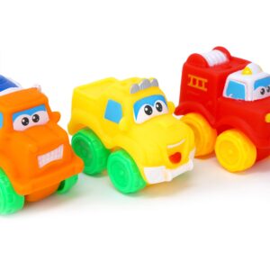 Big Mo's Toys Baby Cars - Soft Rubber Toy Car Set Small Vehicles for Babies and Toddlers - 12 Pieces