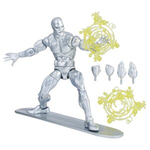 marvel legends series silver surfer, comics collectible 6-inch action figure with board accessory