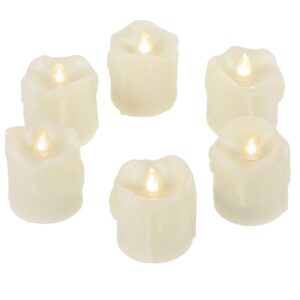 candle choice battery operated flameless votive candles with timer flickering fake electric led tea lights set wedding party holiday decorations table centerpiece long lasting batteries included 6 pcs