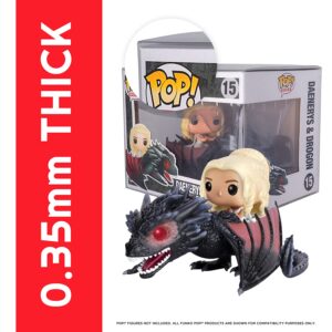 EVORETRO Display Case Protector for Funko Pop Rides Like Daenerys & Drogon (Pop + Vehicle Protectors) Clear Plastic | Acid-Free Case | Scratch Resistant Boxes for 10 Pack (24.5 x 18 x 18.9 cm)