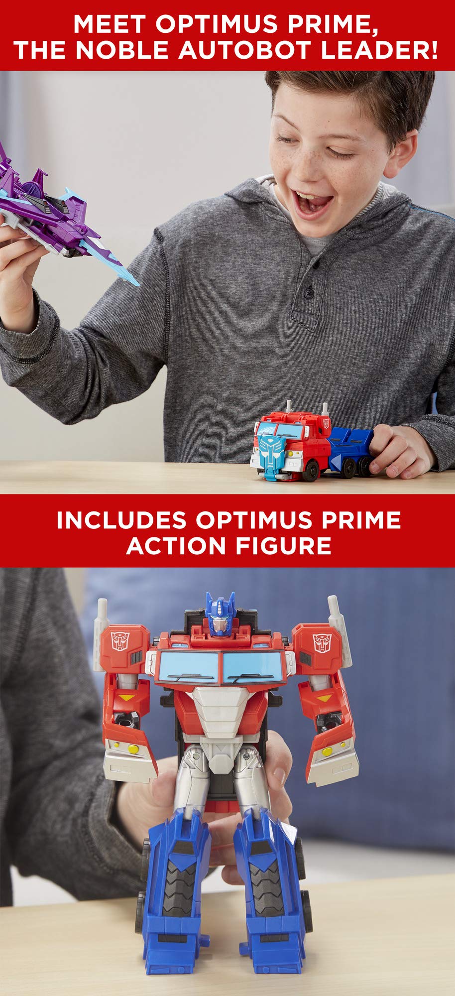 Transformers E3639 Cyberverse Action Attackers: Ultra Class Optimus Prime Action Figure Toy