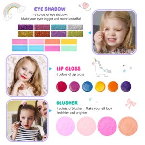 AMOSTING Real Makeup Toy for Girls Pretend Play Cosmetic Set Make Up Toys Kit Gifts for Toddler Kids