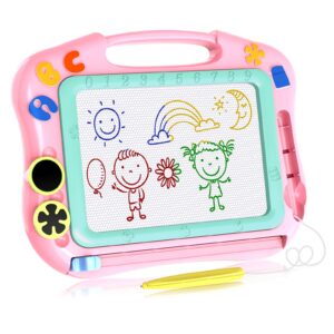 lofee magnetic drawing doodle board - birthday gift for girls age 1-4 - small travel toy