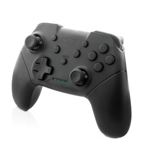 nyko wireless core controller for nintendo switch - bluetooth pro controller alternative with turbo programming, ergonomic design and type c charging cable - compatible w/ android and pc (black)