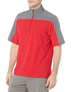 mizuno men's comp short sleeve batting jacket, red/grey, medium