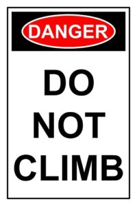 bannerbuzz aluminum sign danger: do not climb, black/red on white (24" w x 36" h)