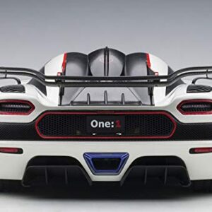 AUTOart Koenigsegg One: 1 Pebble White and Carbon Black with Red Accents 1/18 Model Car 79016