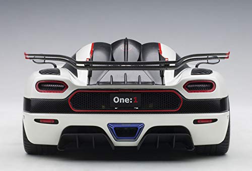 AUTOart Koenigsegg One: 1 Pebble White and Carbon Black with Red Accents 1/18 Model Car 79016