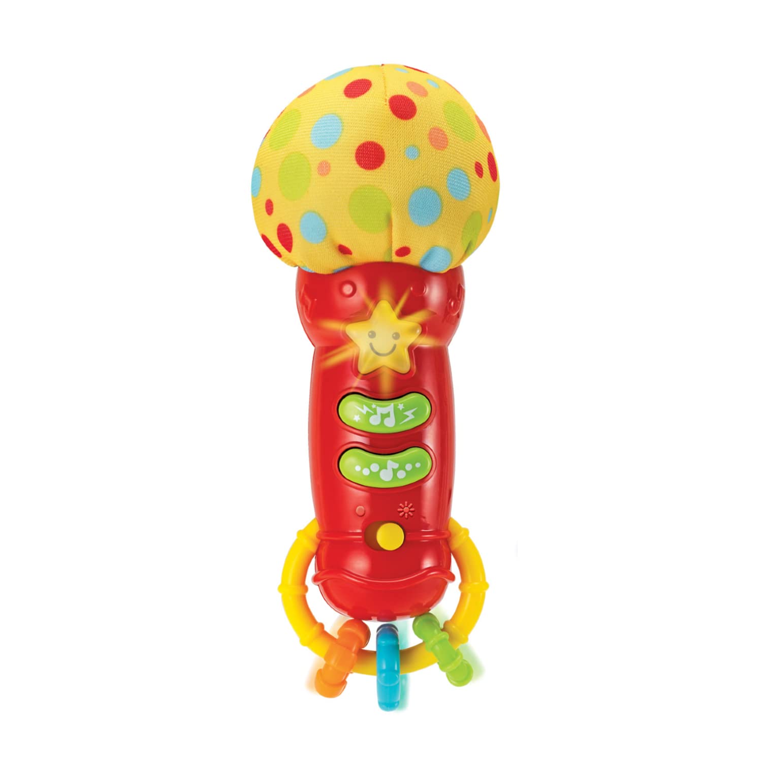 Baby Microphone Toy. My First Kids Microphone with Sounds and Teethers / Rattle. Battery Operated Toy Microphone for Toddlers and Babies 3-36 Months