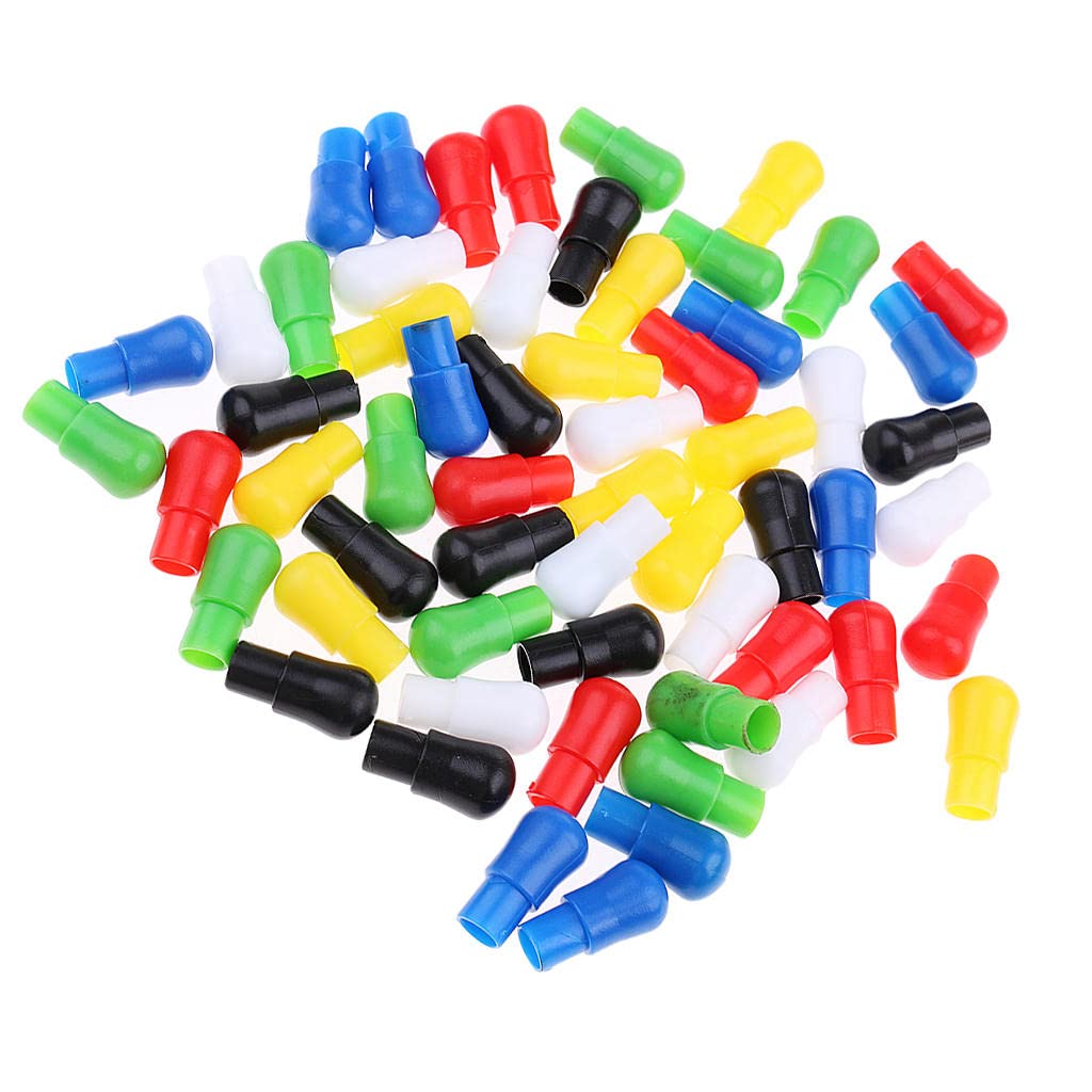 MagiDeal 60pcs 23mm Mixed Color Replacement Plastic Pegs for Traditional Family Game Hexagon Wooden Chinese Checkers