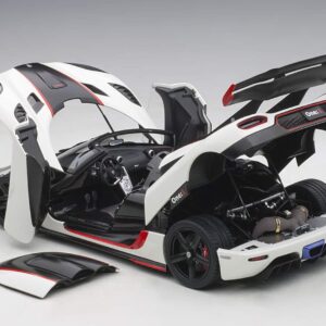 AUTOart Koenigsegg One: 1 Pebble White and Carbon Black with Red Accents 1/18 Model Car 79016