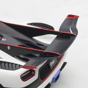 AUTOart Koenigsegg One: 1 Pebble White and Carbon Black with Red Accents 1/18 Model Car 79016