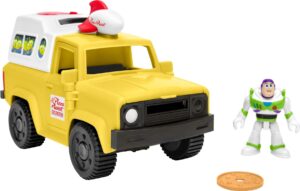 fisher-price imaginext preschool toy disney pixar toy story buzz lightyear figure & pizza planet truck for pretend play kids ages 3+ years