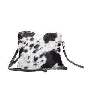 myra bag white & black cowhide shade bag s-1172