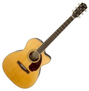 fender paramount pm-3 all-mahogany triple-0 acoustic guitar, with 2-year warranty, natural, with case