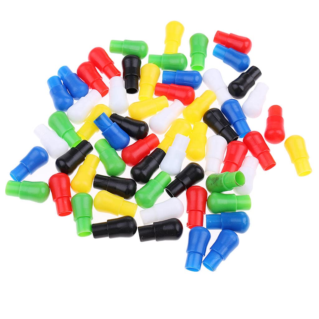 MagiDeal 60pcs 23mm Mixed Color Replacement Plastic Pegs for Traditional Family Game Hexagon Wooden Chinese Checkers