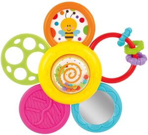 kiddolab infant spin, rattle and teether toy. baby multi-use toy for better relaxation and sleep - activity toy for babies and toddlers, develops fine motor skills. age: 6-12 months old and up