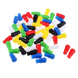 magideal 60pcs 23mm mixed color replacement plastic pegs for traditional family game hexagon wooden chinese checkers