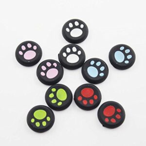 silicone thumb grip cap cover thumbstick joystick for sony ps3 ps4 ps2 xbox one xbox 360 xbox one x s ps4 pro slim cat print (10 pcs)