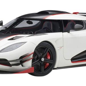 AUTOart Koenigsegg One: 1 Pebble White and Carbon Black with Red Accents 1/18 Model Car 79016