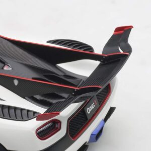 AUTOart Koenigsegg One: 1 Pebble White and Carbon Black with Red Accents 1/18 Model Car 79016