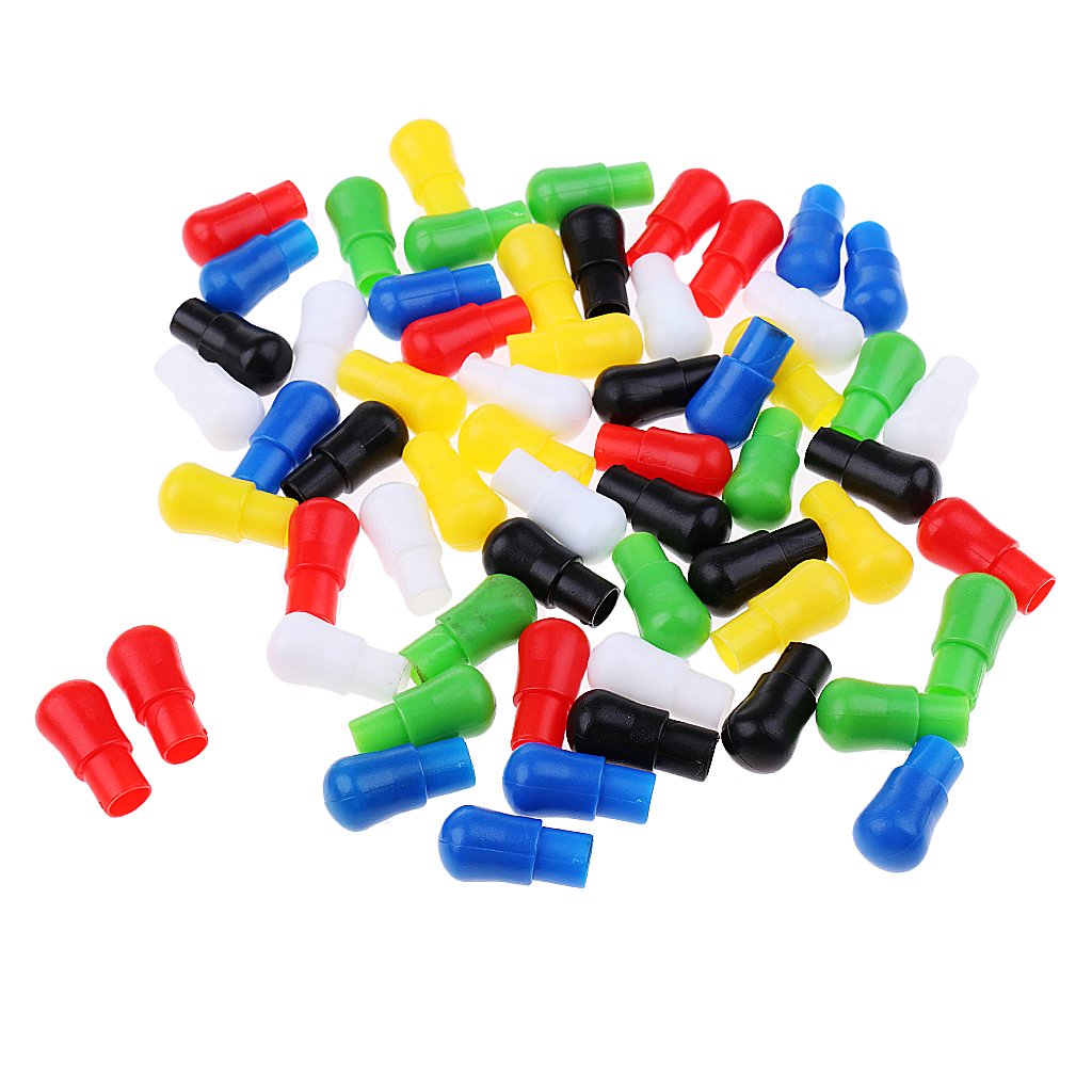 MagiDeal 60pcs 23mm Mixed Color Replacement Plastic Pegs for Traditional Family Game Hexagon Wooden Chinese Checkers