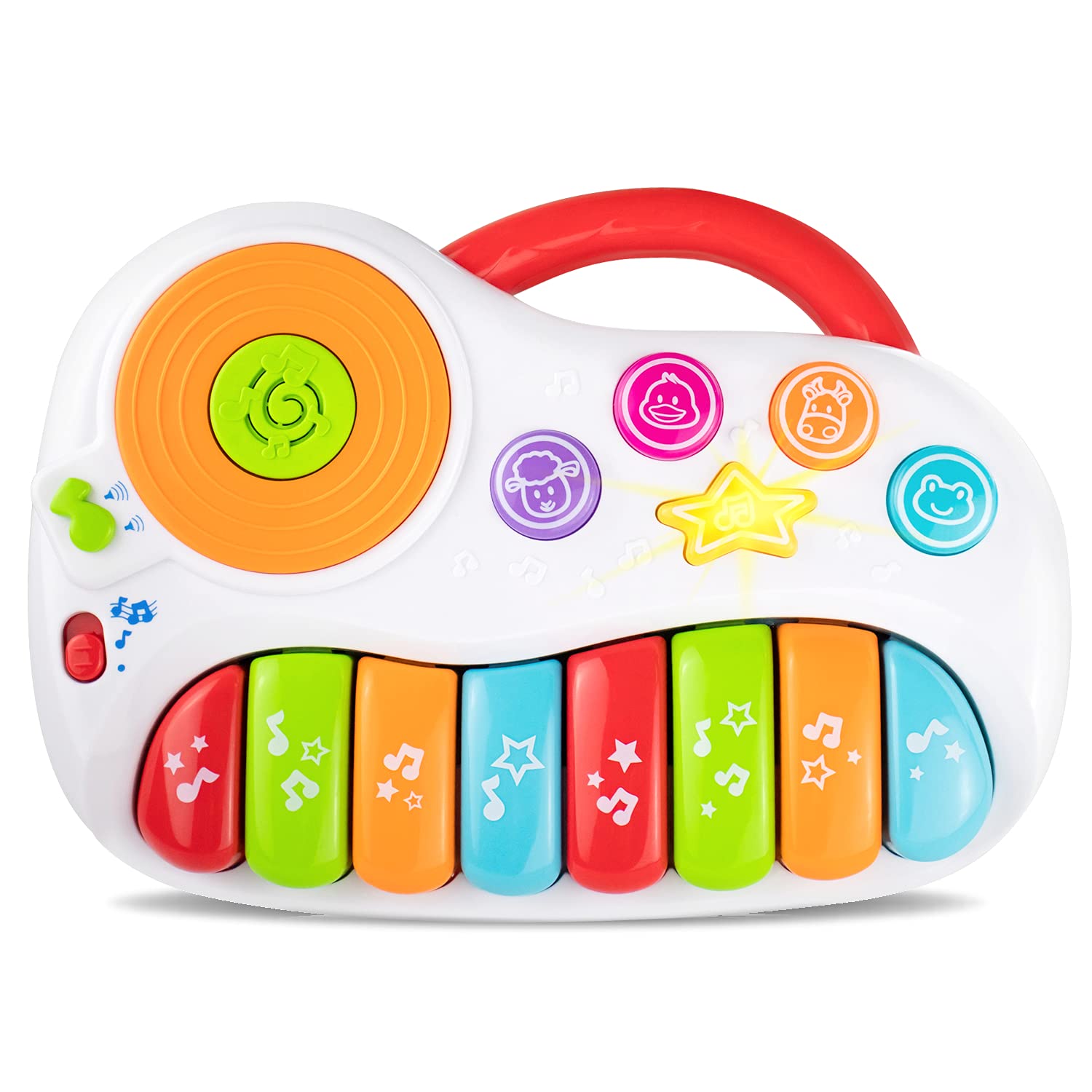 Musical Piano Toy for 1-3 Years Old Toddlers with Keyboard Note, DJ Mixer and Light-Up Buttons - Educational and Fun for Both Boys and Girl