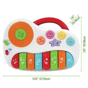 Musical Piano Toy for 1-3 Years Old Toddlers with Keyboard Note, DJ Mixer and Light-Up Buttons - Educational and Fun for Both Boys and Girl