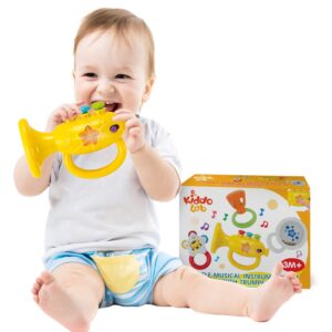 KiddoLab Musical Instruments Set with an Electronic Trumpet and Rattles for Babies. Toddler Learning Toys for Early Development. First Infant Music Toy for 3 to 18 Months Old