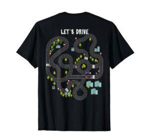 play cars on daddys back gift for dad massage t-shirt