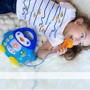 Toddler Karaoke Machine: Fun Musical Toys for Toddlers 1-3 & 3-5 | Ideal Kids Karaoke Machine for Boys | Engaging Toddler Toys 2-3 for Aspiring Little Singers (Penguin)