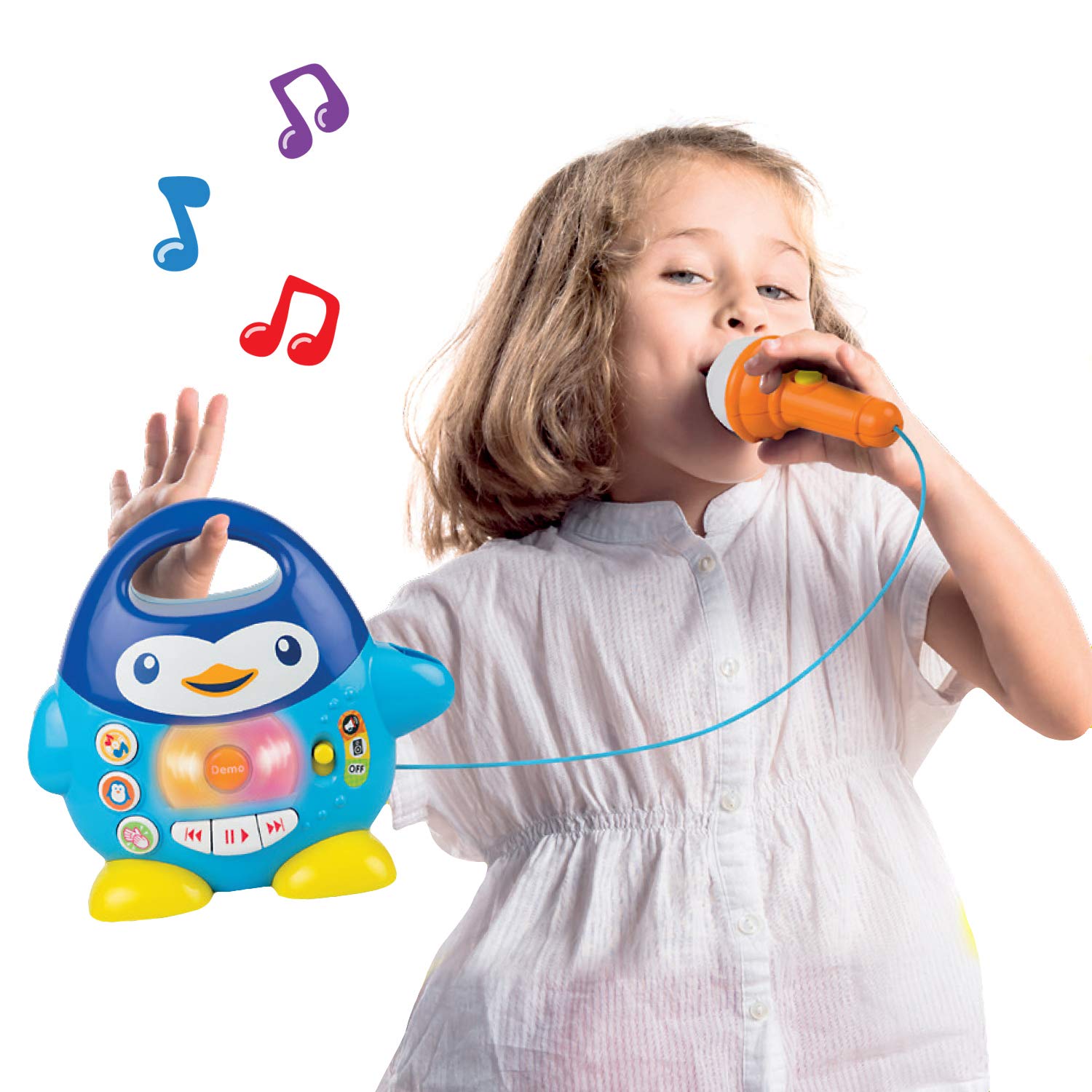 Toddler Karaoke Machine: Fun Musical Toys for Toddlers 1-3 & 3-5 | Ideal Kids Karaoke Machine for Boys | Engaging Toddler Toys 2-3 for Aspiring Little Singers (Penguin)