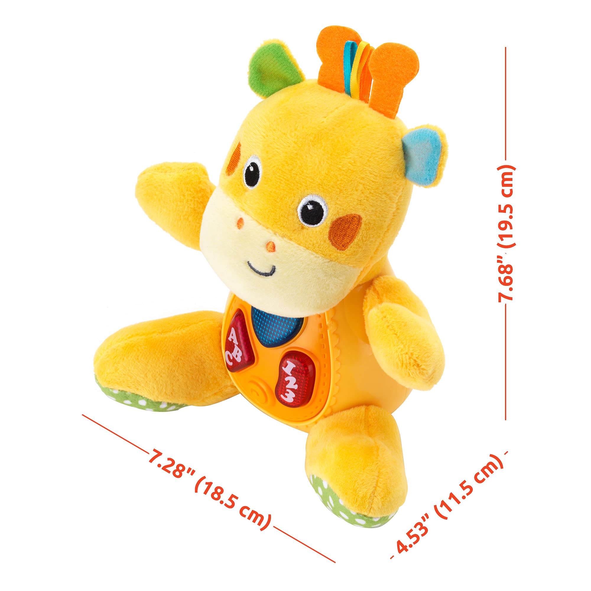 KiddoLab Giraffe Stuffed Animal - Musical Stuffed Giraffe with 3 Light-Up Buttons, 4 Children's Nursery Songs & Sound Effects - Soft Giraffe Plush Toy for Babies & Toddlers