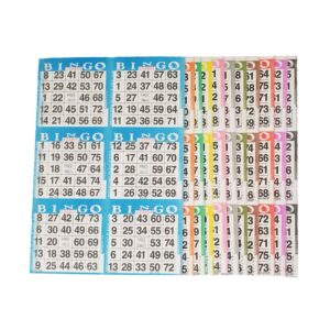 american games bingo paper game cards – 6 card – 10 bingo sheets – 100 books – 10 colors, made in usa