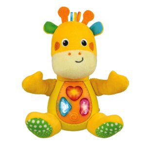 kiddolab giraffe stuffed animal - musical stuffed giraffe with 3 light-up buttons, 4 children's nursery songs & sound effects - soft giraffe plush toy for babies & toddlers