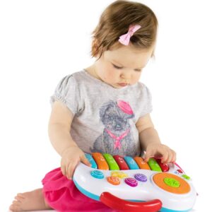 Musical Piano Toy for 1-3 Years Old Toddlers with Keyboard Note, DJ Mixer and Light-Up Buttons - Educational and Fun for Both Boys and Girl