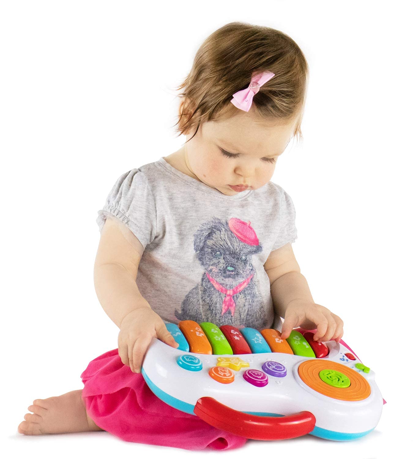 Musical Piano Toy for 1-3 Years Old Toddlers with Keyboard Note, DJ Mixer and Light-Up Buttons - Educational and Fun for Both Boys and Girl