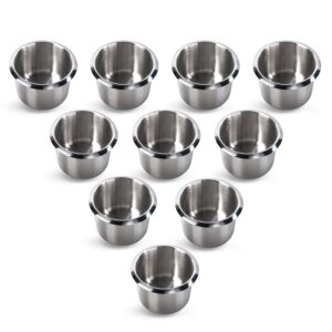 gse games & sports expert stainless steel cup holder, drop-in cup holder for casino poker tables, work desks, boats, rvs, cars & trucks (10-pack)