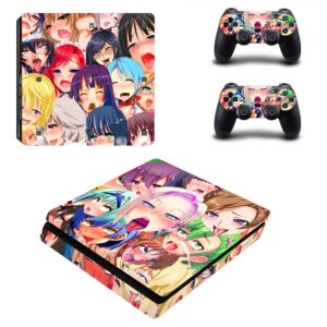 vanknight ps4 slim console controllers skin set vinyl decal sticker for playstation 4 slim console anime girls